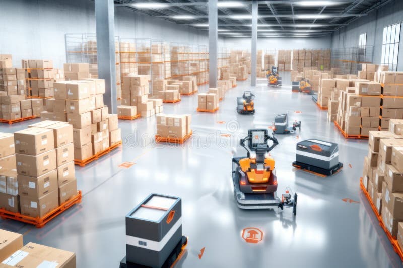 Robot Managing Warehouse Logistics System Stock Photos - Free & Royalty ...