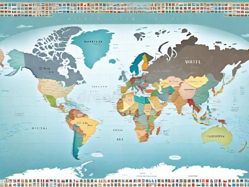 Explore the World Stunning World Map Art Stock Illustration ...