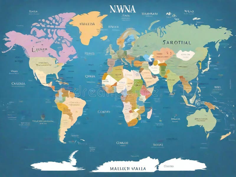 Explore the World Stunning World Map Art Stock Illustration ...