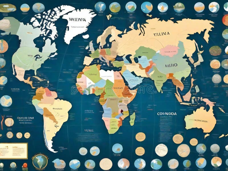Explore the World Stunning World Map Art Stock Illustration ...