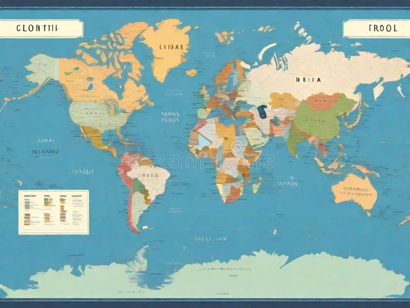 Explore the World Stunning World Map Art Stock Illustration ...