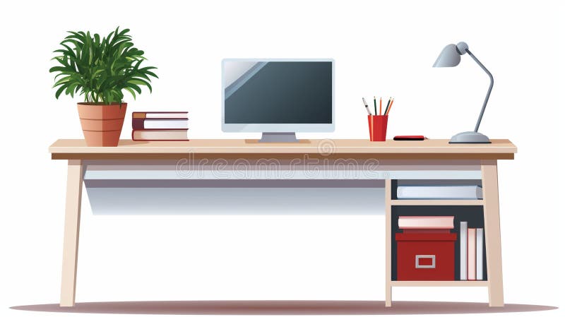 Enhancing Workspace Design Office Table Vector Art Inspiration Stock ...