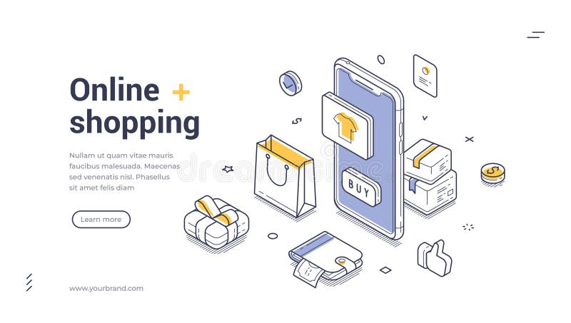 Explore the World of Online Shopping with this Engaging Web Banner ...