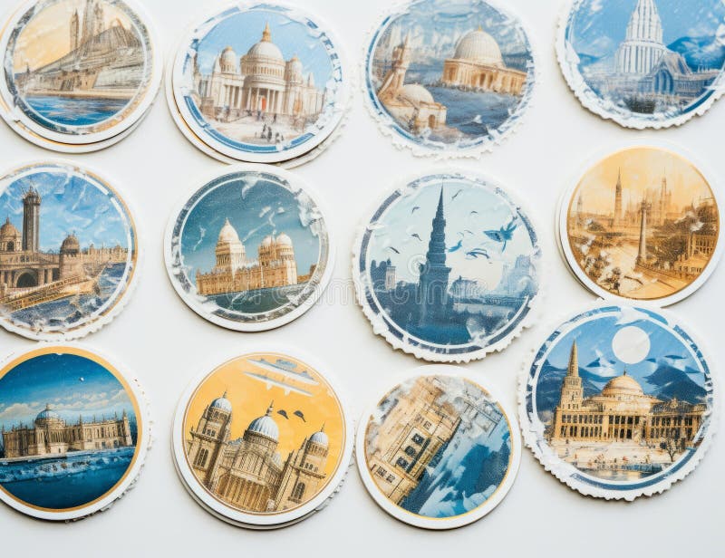 Explore the World with Our Unique Travel Sticker Set Stock Photo ...