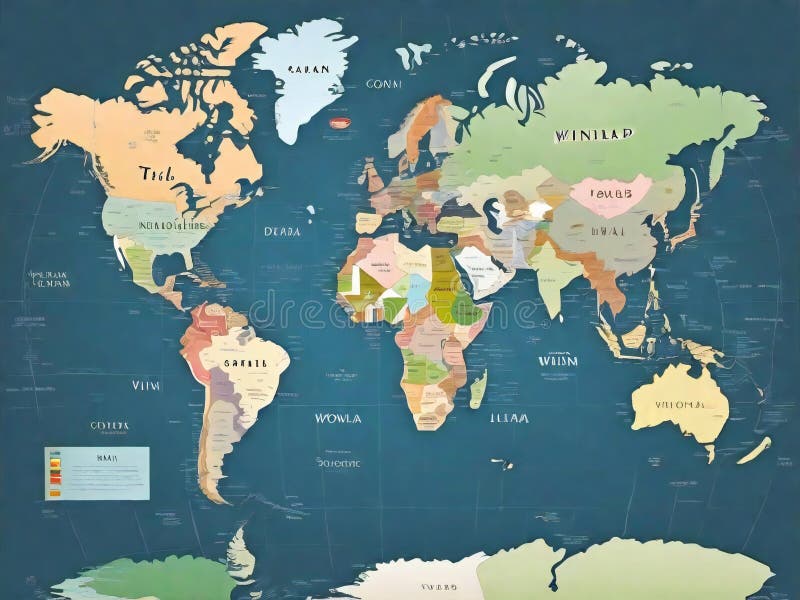 Explore the World Stunning World Map Art Stock Image - Image of explore ...