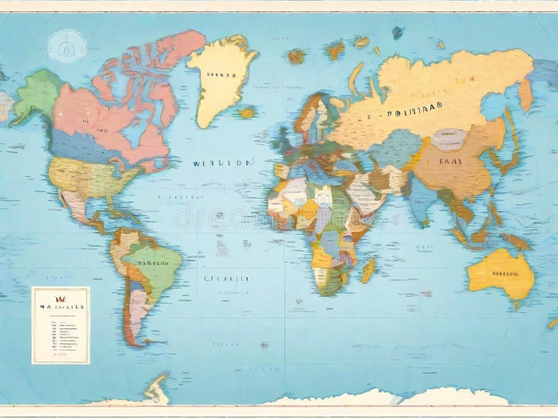 Explore the World Stunning World Map Art Stock Illustration ...