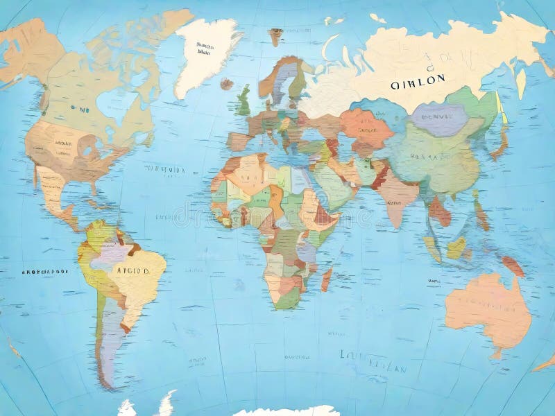 Explore the World Stunning World Map Art Stock Illustration ...