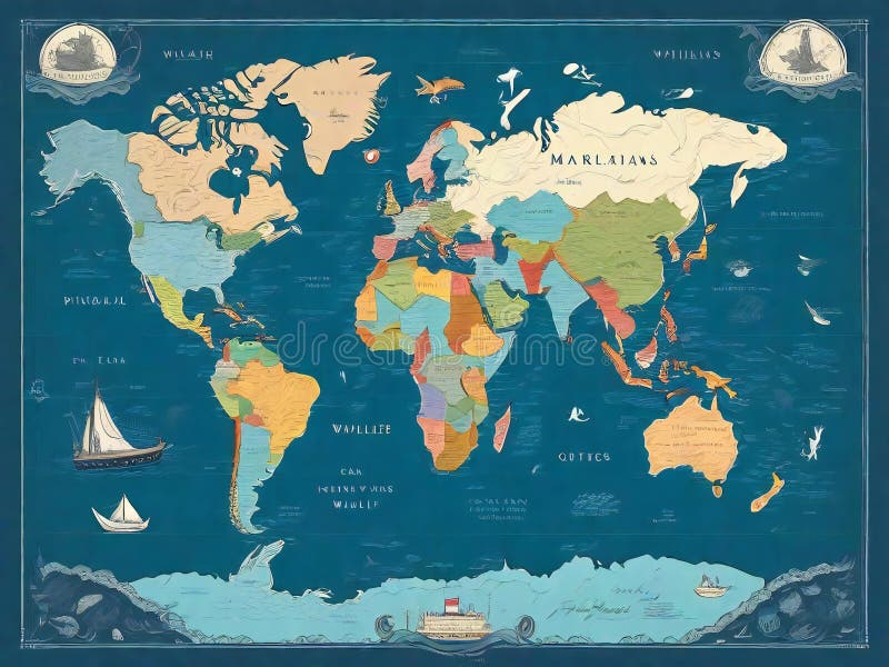 Explore the World Stunning World Map Art Stock Image - Image of explore ...