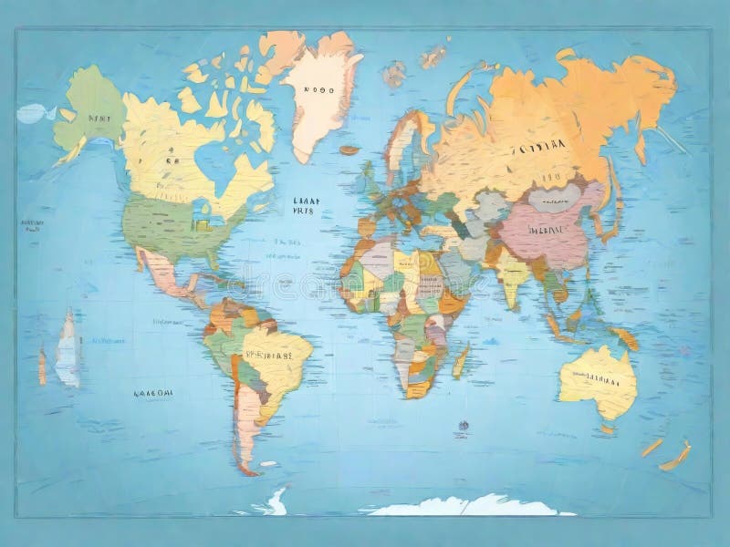 Explore the World Stunning World Map Art Stock Photo - Image of explore ...