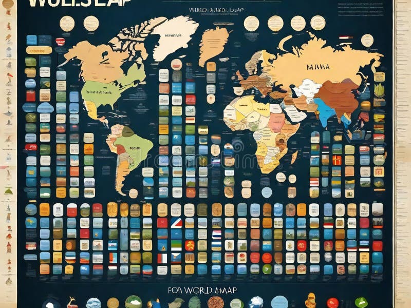 Explore the World Stunning World Map Art Stock Photo - Image of earth ...