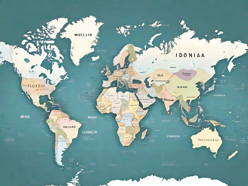 Explore the World Stunning World Map Art Stock Image - Image of ...