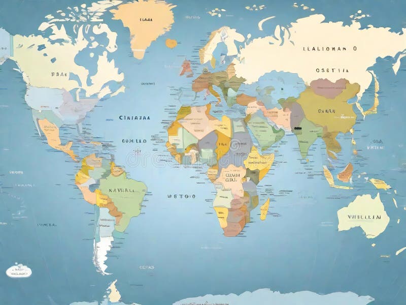 Explore the World Stunning World Map Art Stock Illustration ...