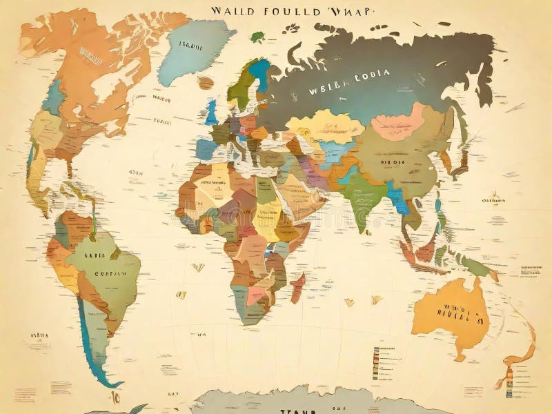 Explore the World Stunning World Map Art Stock Illustration ...