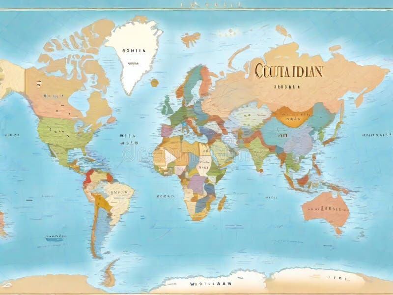 Explore the World Stunning World Map Art Stock Illustration ...