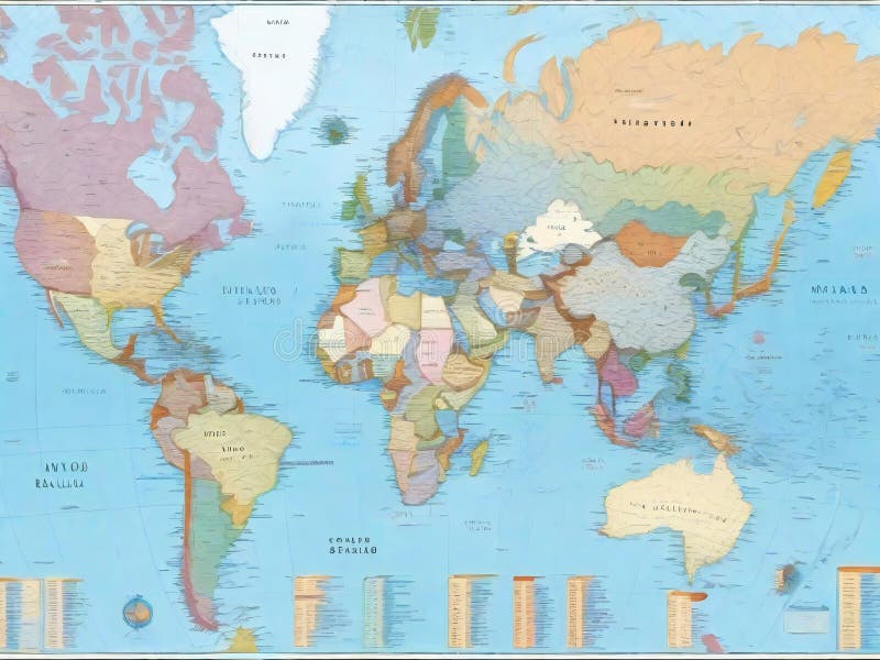 Explore the World Stunning World Map Art Stock Illustration ...