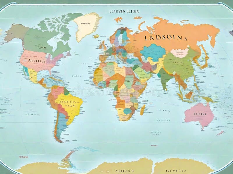 Explore the World Stunning World Map Art Stock Illustration ...