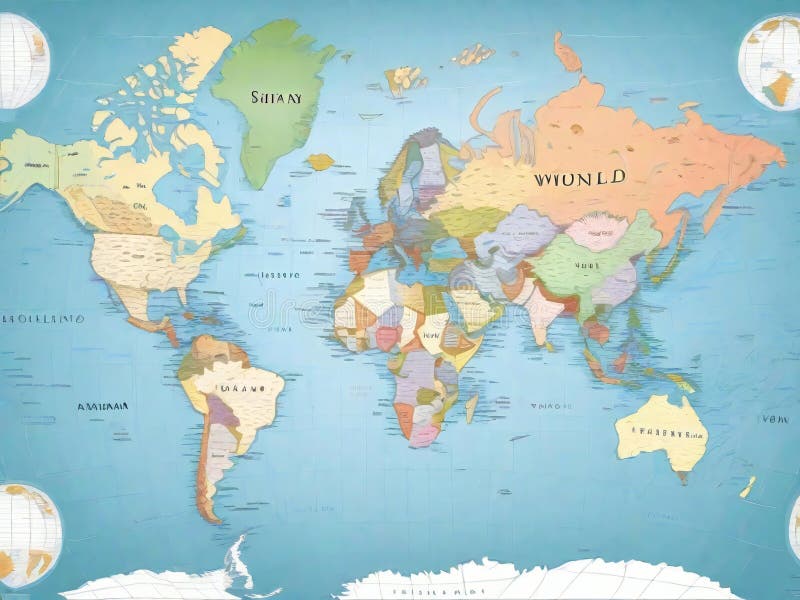 Explore the World Stunning World Map Art Stock Illustration ...