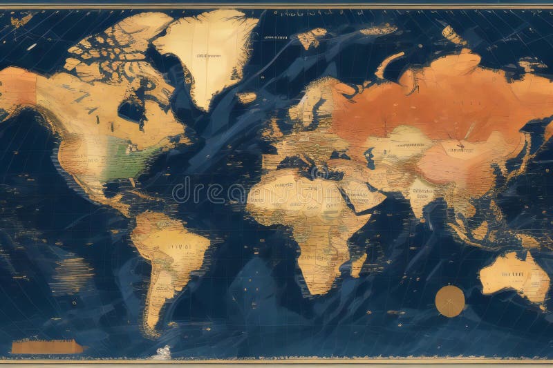 Explore the World Stunning World Map Art Stock Illustration ...
