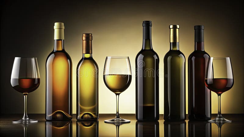 Flat Design Illustration of Diverse Wine Types a Visual Guide To ...