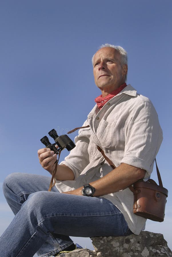 Mature explorer stock image. Image of adventurer, admiring - 9790557