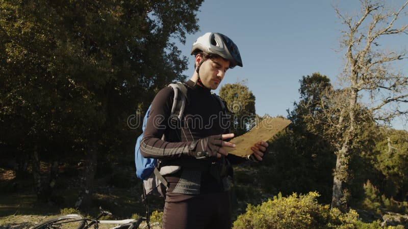 Explorer with Backpack Observes the Mountain Panorama Stock Footage ...