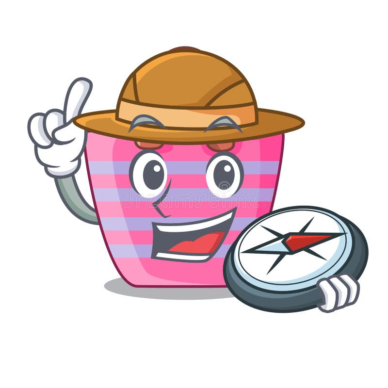 Explorer Beach Bag Cartoon on the Sand Stock Vector - Illustration of ...