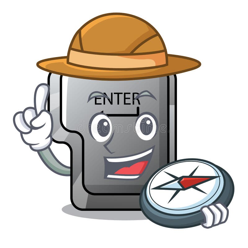 Explorer Button Enter Isolated in the Cartoon Stock Vector ...