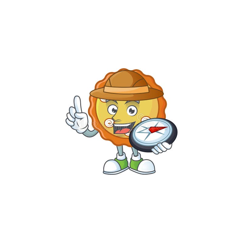 Explorer Cake Apple Pie Cartoon Character Shape Stock Vector ...