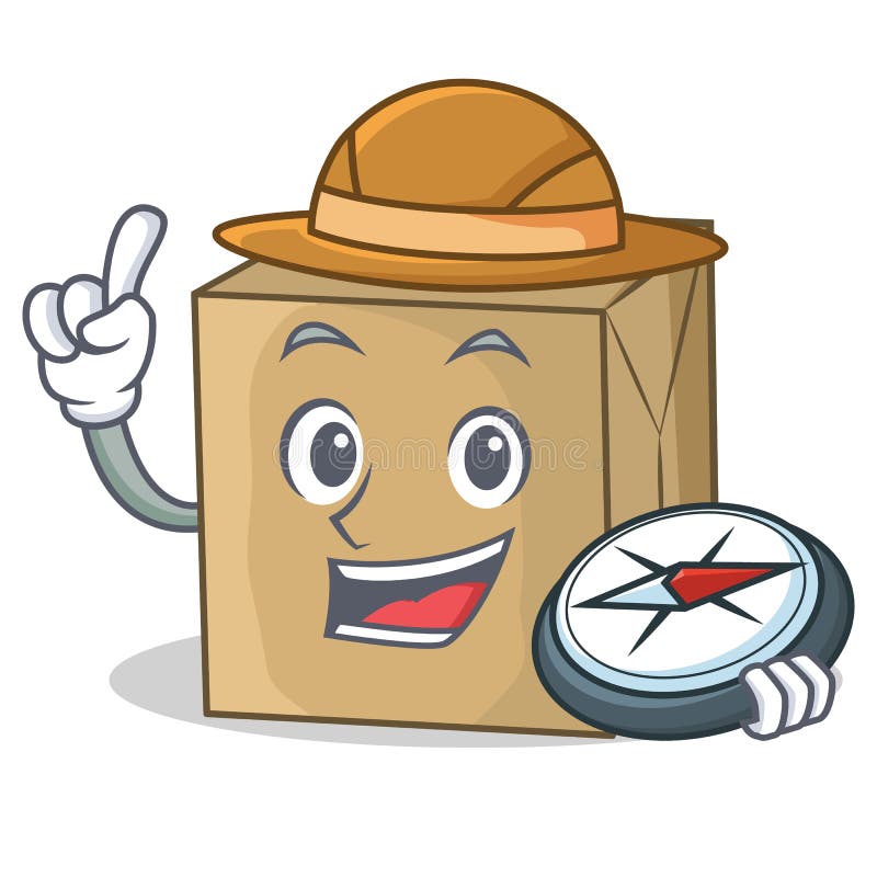 Explorer Cardboard Open in the Cartoon Shape Stock Vector ...