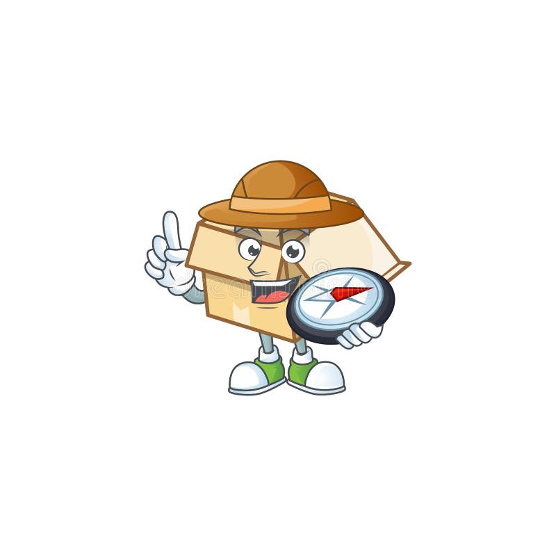 Explorer Cardboard Open in the Cartoon Shape Stock Vector ...