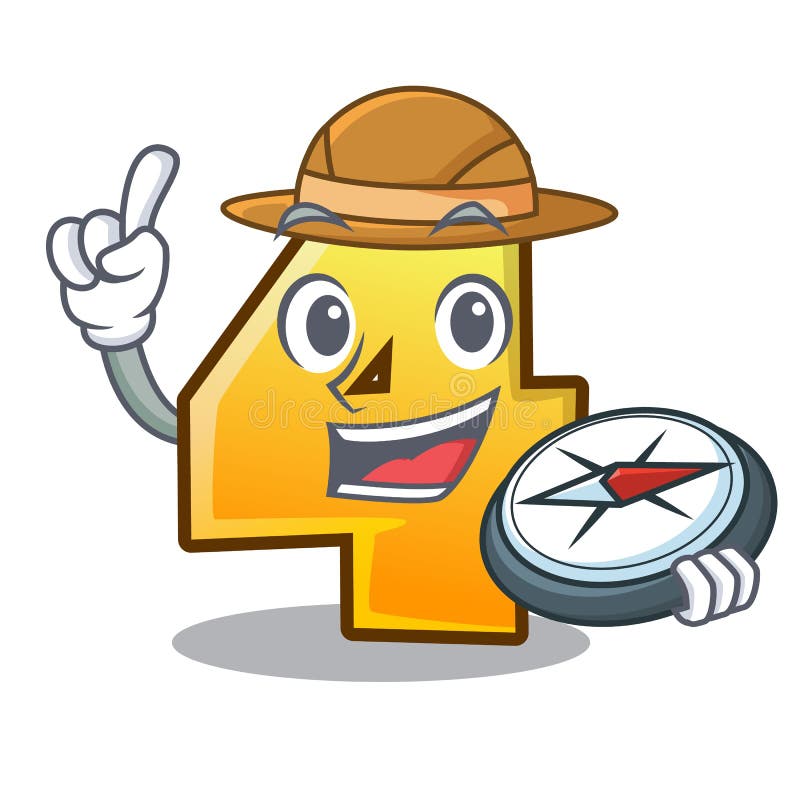 Explorer Cartoon the House Number Four Figure Stock Vector ...