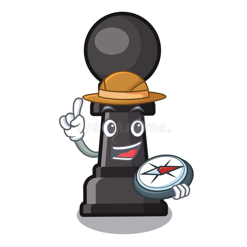 Explorer Chess Pawn in the Cartoon Shape Stock Vector - Illustration of ...