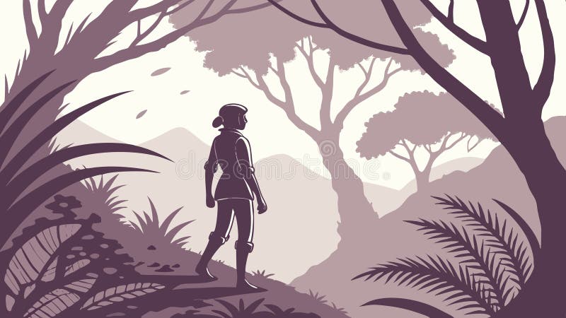 Explorer in Dense Jungle, Mysterious Adventure, Vector Design ...