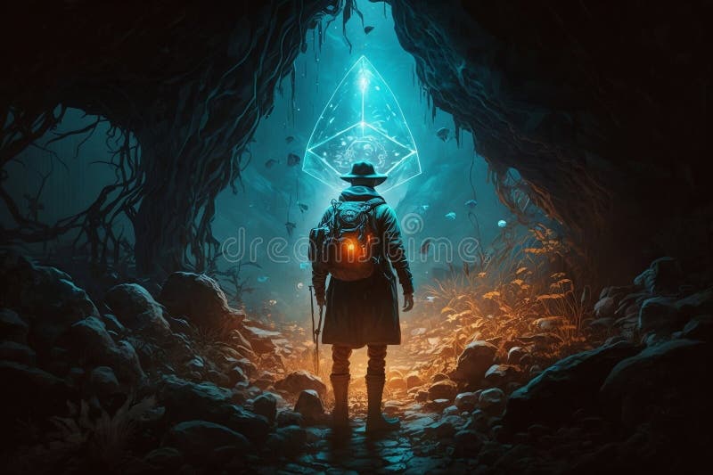 The Explorer Discovered a Spooky Environment Filled with Diamonds. AI ...