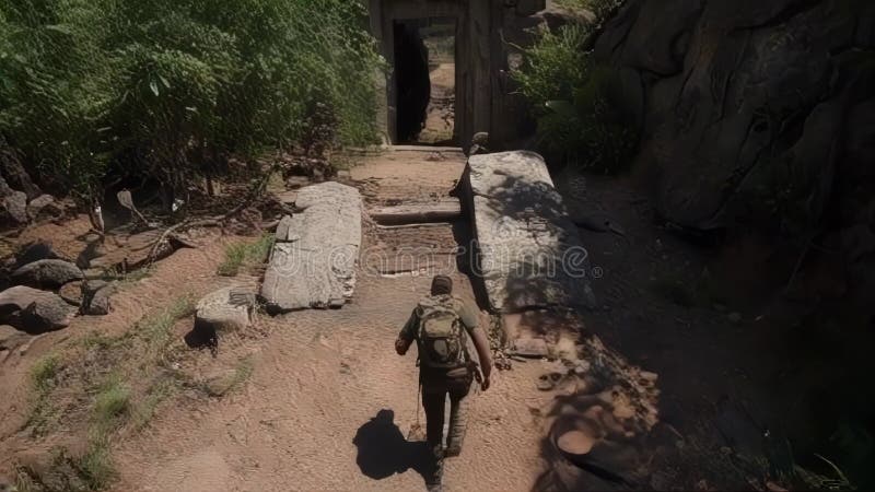 Explorer Entering a Jungle Cave Stock Video - Video of rainforest ...