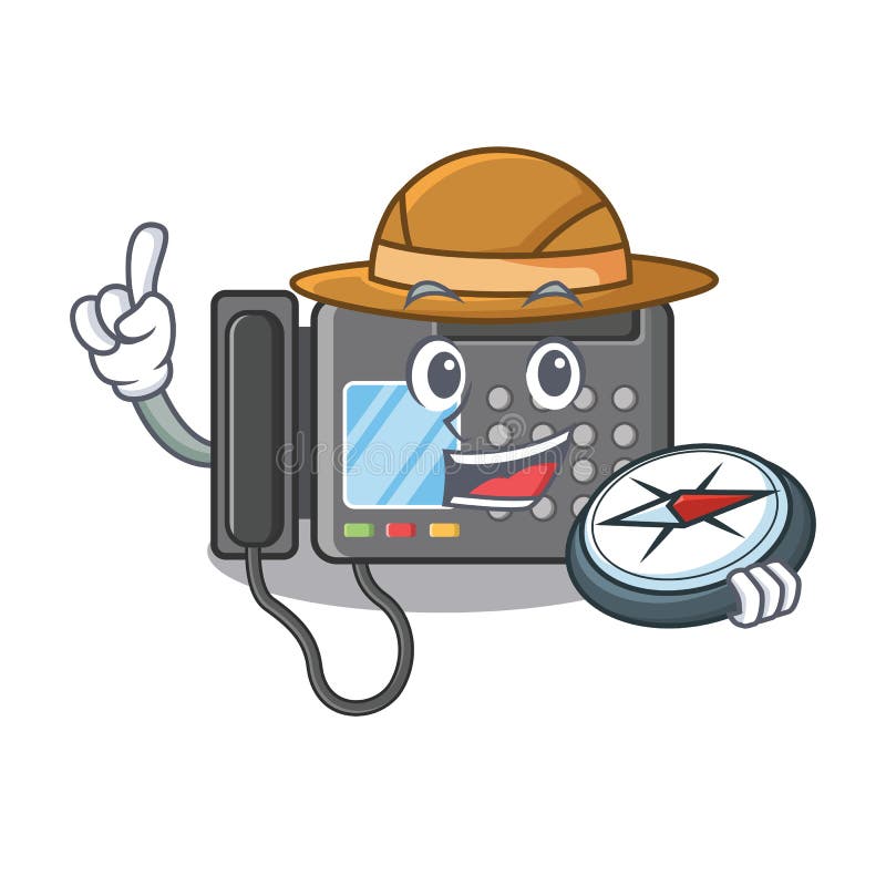 Happy Fax Machine Cartoon