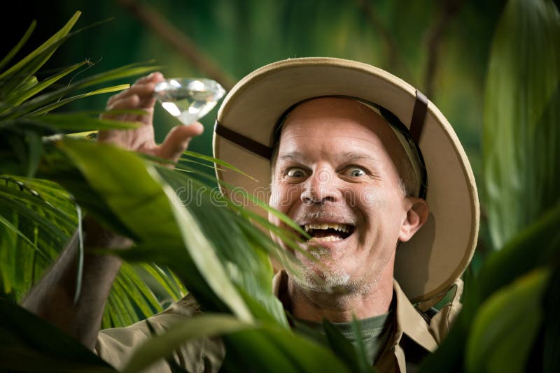 Explorer Finding a Treasure Stock Image - Image of good, adventure ...