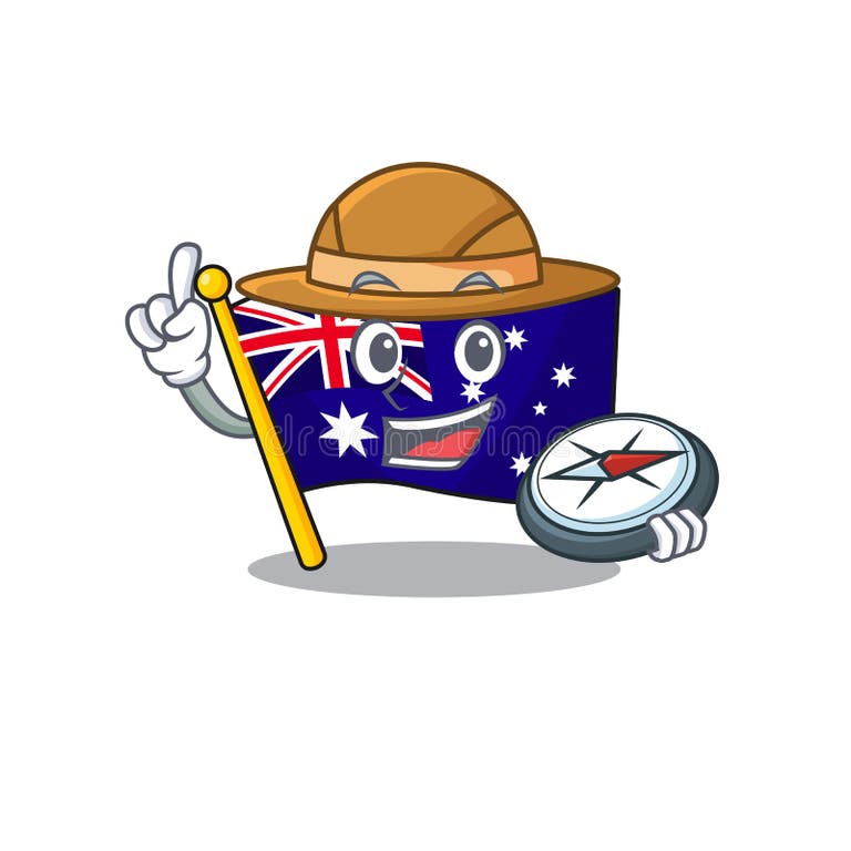 Explorer Flag Australia in the Character Shape Stock Vector ...