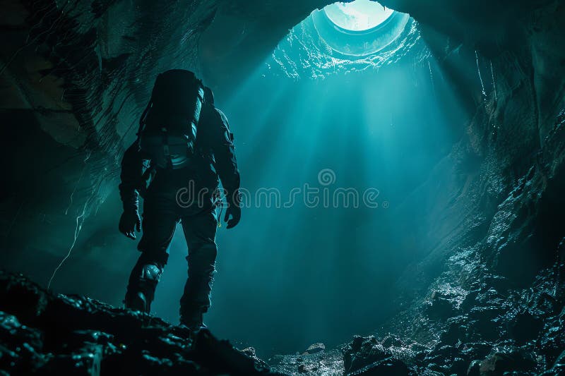 Explorer in High-tech Suit Discovers Time-altering Cave, Clear ...