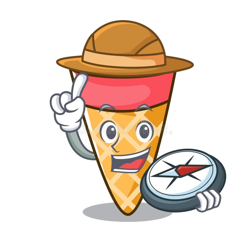 Explorer Ice Cream Tone Mascot Cartoon Stock Vector - Illustration of ...