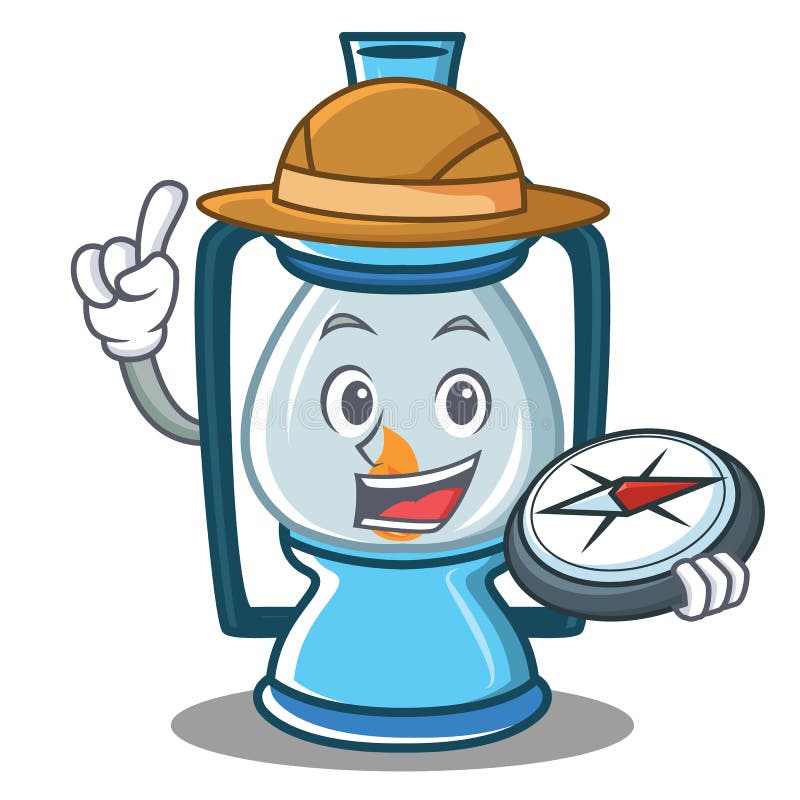 Explorer Lantern Character Cartoon Style Stock Vector - Illustration of ...