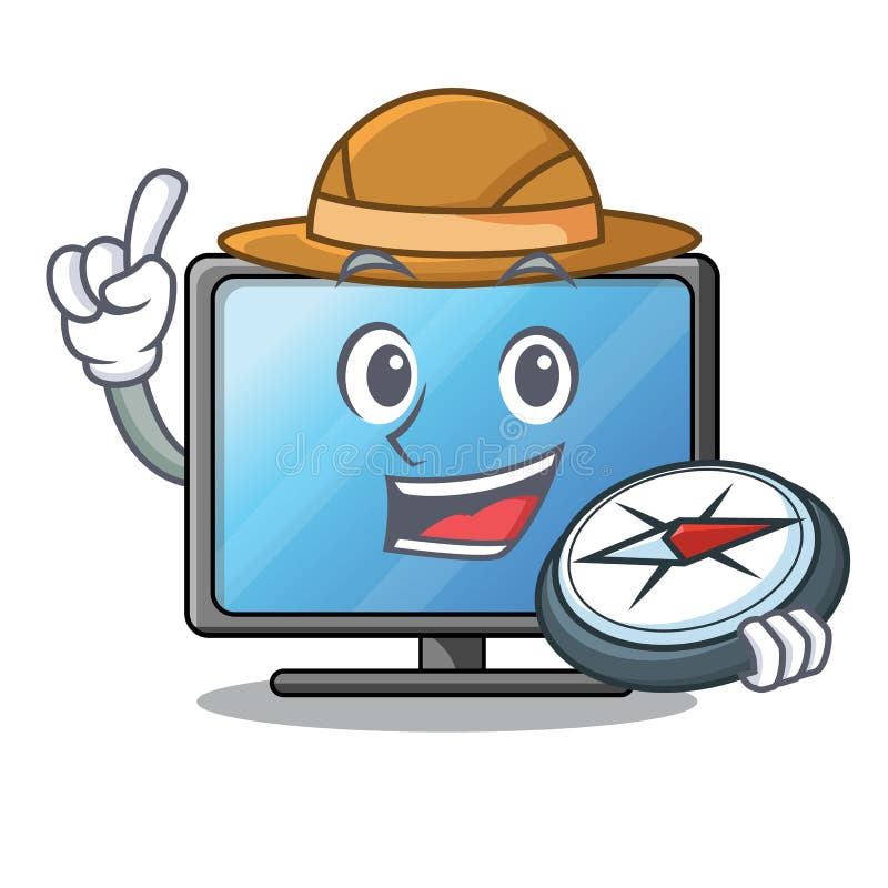 Explorer Lcd Tv in Shape of Mascot Stock Vector - Illustration of ...