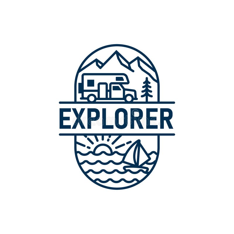 Explorer Line Logo Design Template Stock Vector - Illustration of ...