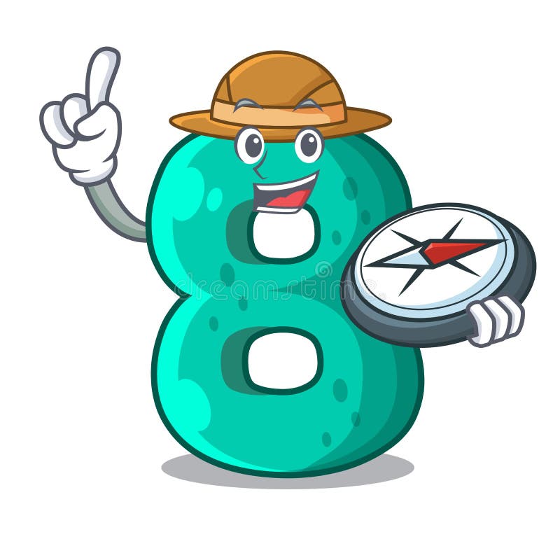 Explorer Number Eight Made with Cartoon Shaped Stock Vector ...