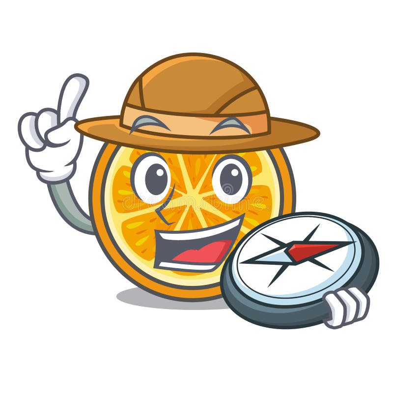 Explorer Orange Mascot Cartoon Style Stock Vector - Illustration of ...