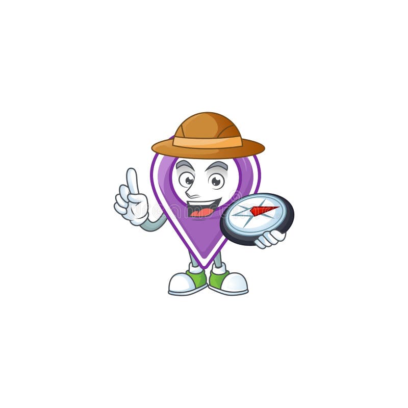 Explorer Pin Location Cartoon Character with Mascot Stock Vector ...