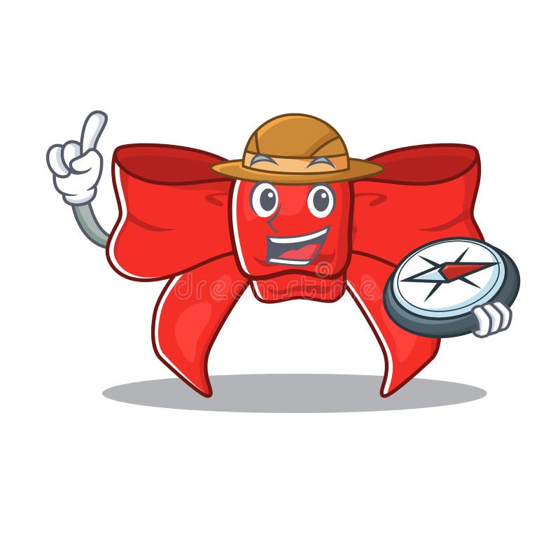 Explorer Red Ribbon Bow the Mascot Shape Stock Vector - Illustration of ...