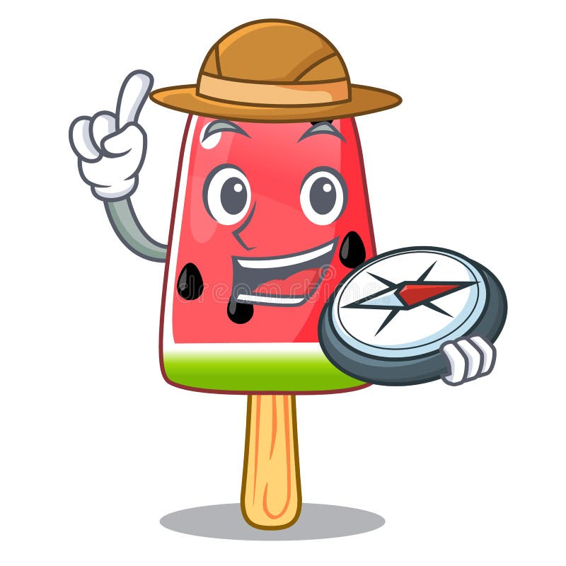 Explorer Red Watermelon Ice Cream Cartoon Shaped Stock Vector ...