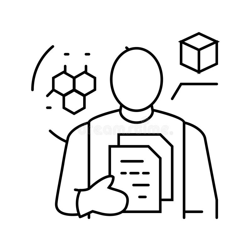 Explorer Scientist Worker Line Icon Vector Illustration Stock ...