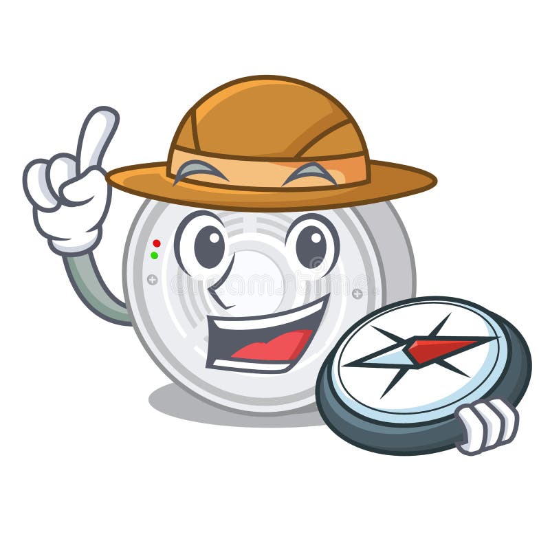 Explorer Fire Extinguisher Mascot Cartoon Stock Vector - Illustration ...